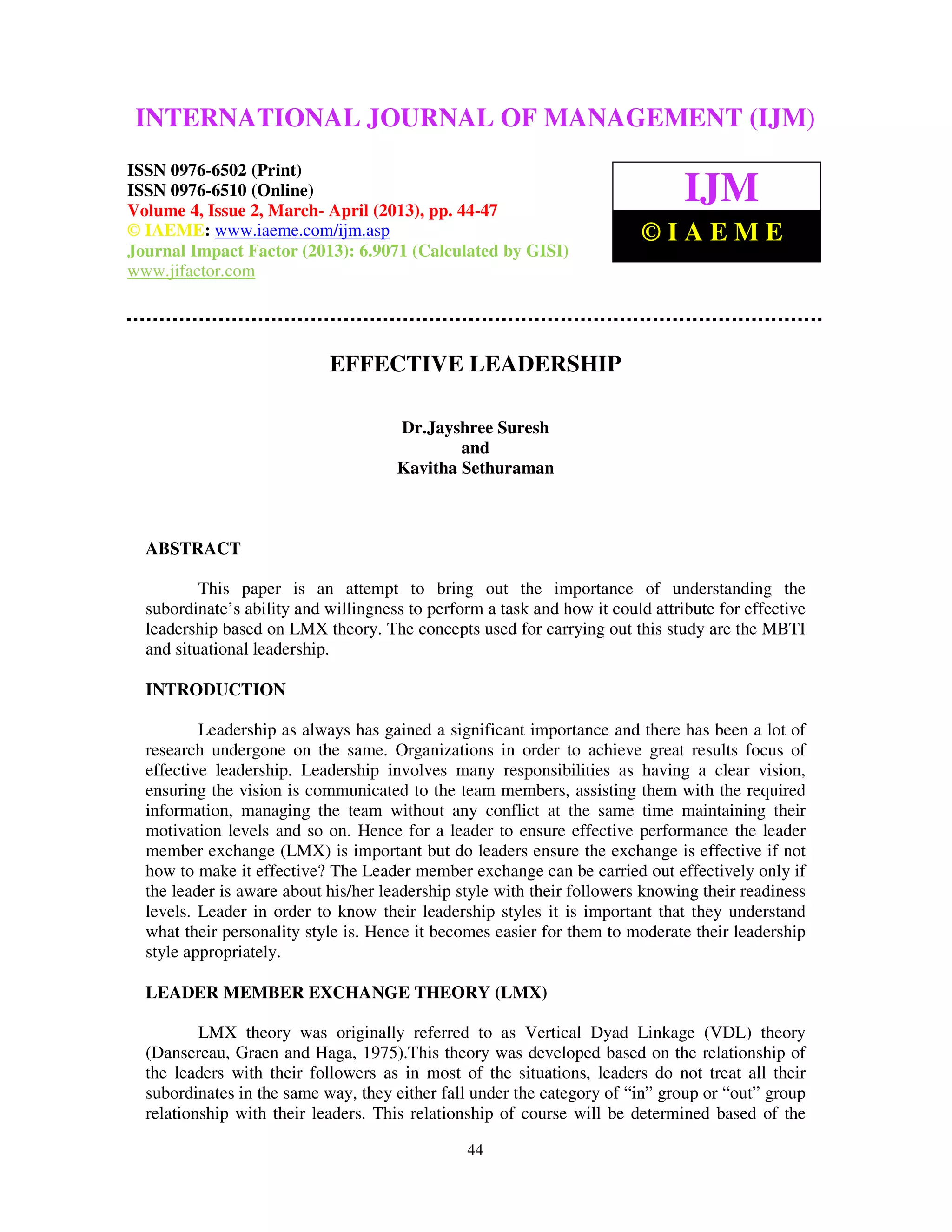 Effective leadership | PDF