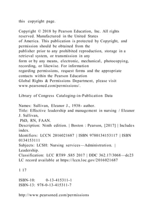 Effective leadership and management in nursing nint | DOCX