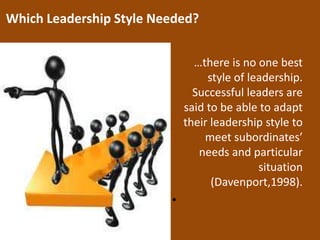 Effective leadership style for gen y people | PPSX