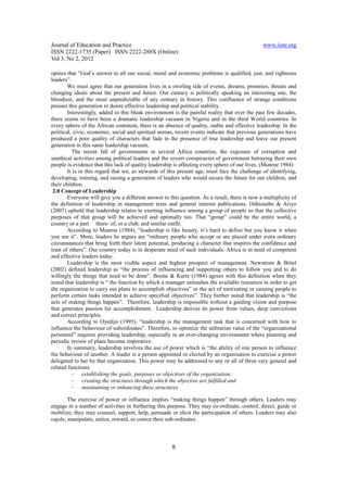 Effective leadership tool for achieving political stability and ...