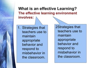Effective learning environments | PPT