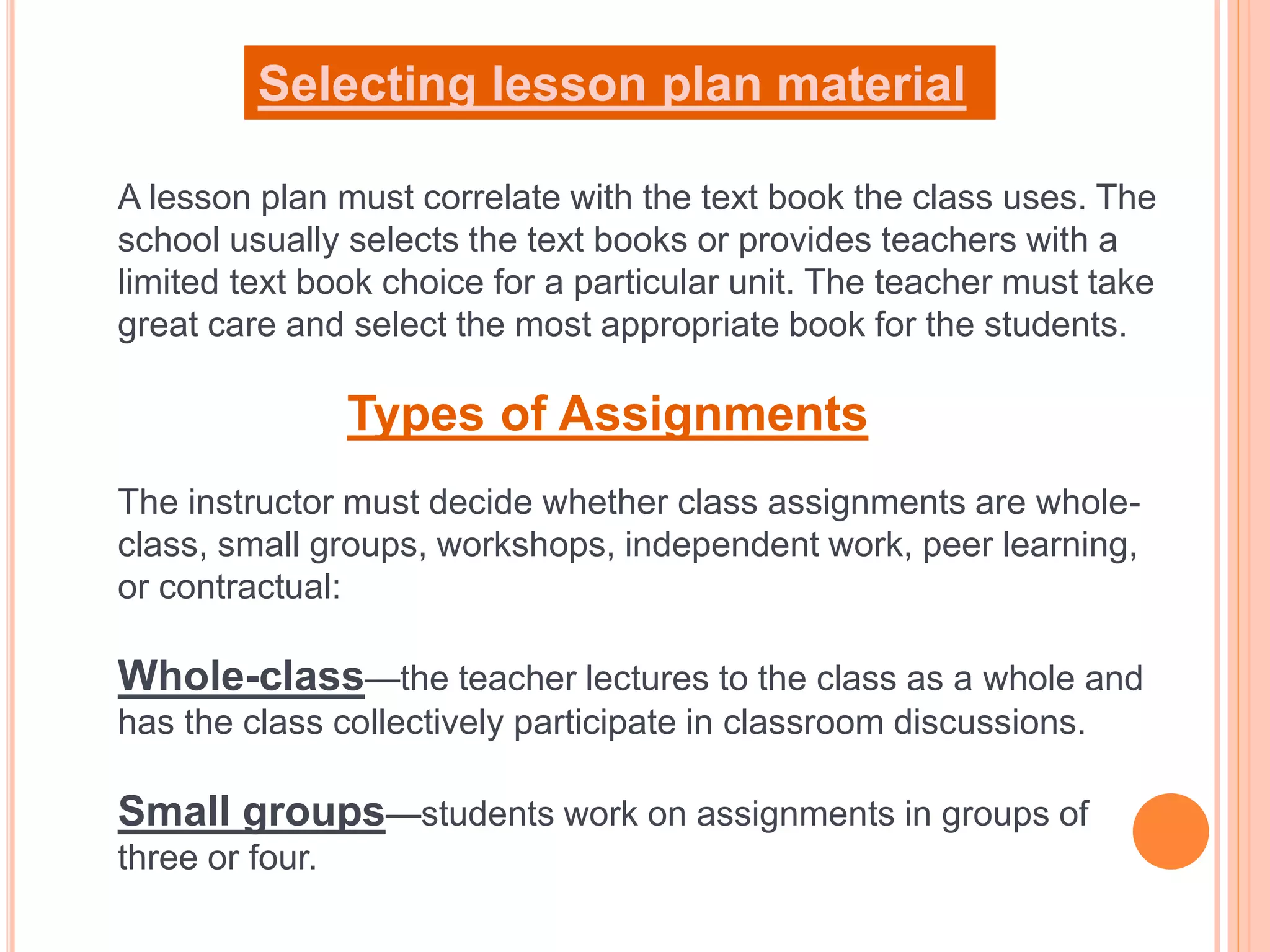 Effective lesson planning | PPTX