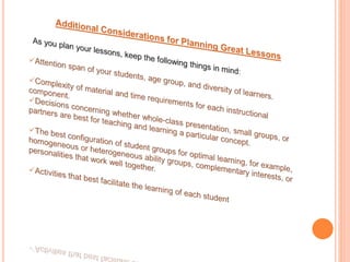 Effective lesson planning | PPTX