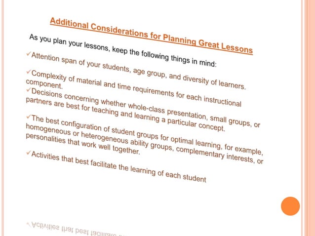 Effective lesson planning | PPTX