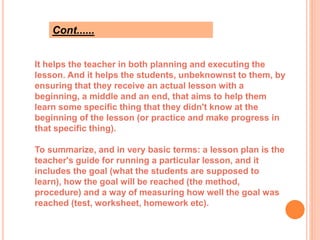 Effective lesson planning | PPTX