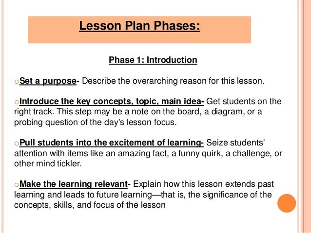 Effective lesson planning