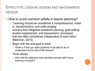 Effective lesson planning and design | PPTX
