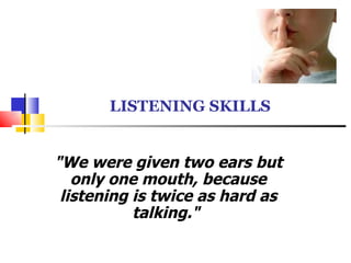 Effective Listening Skills Ppt