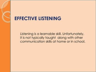 Effective Listening Skills Ppt