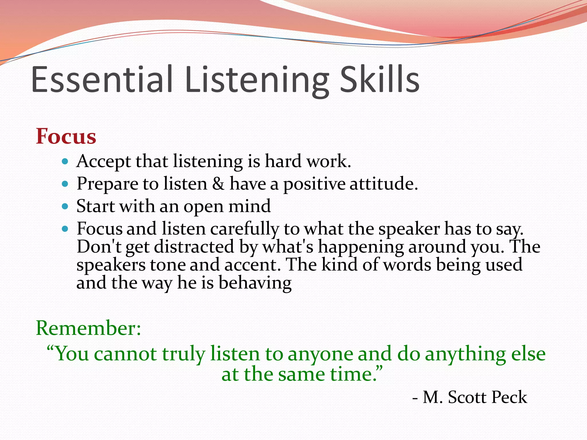 Effective listening | PPTX