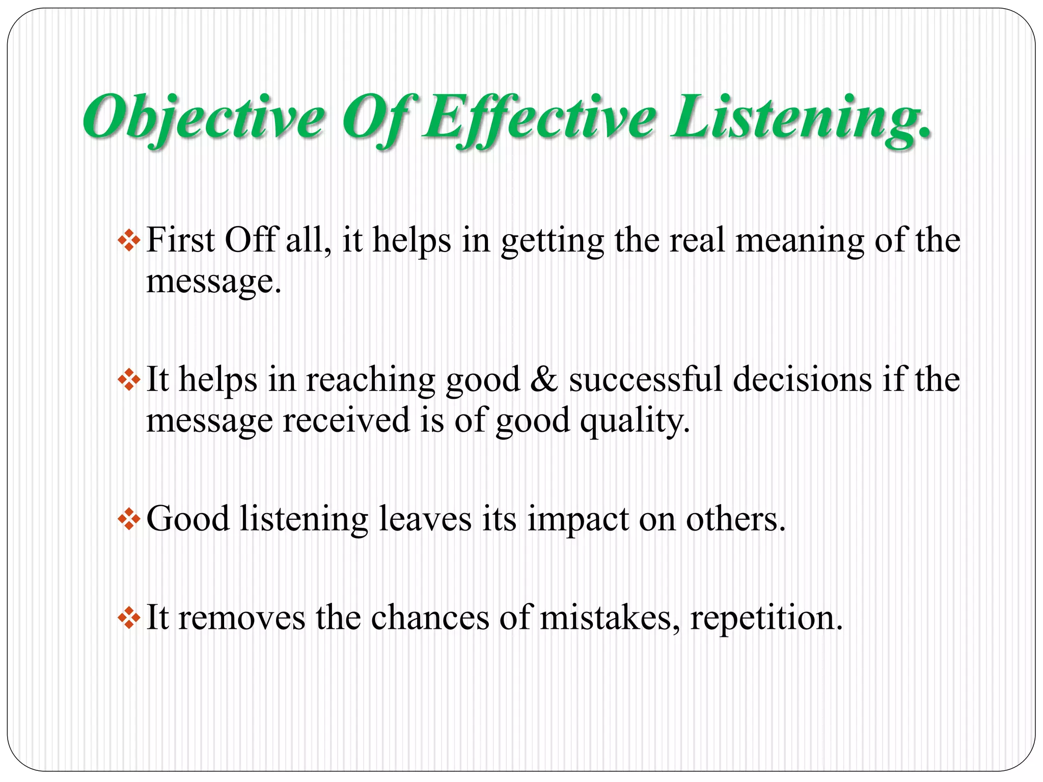 Effective listening | PPTX