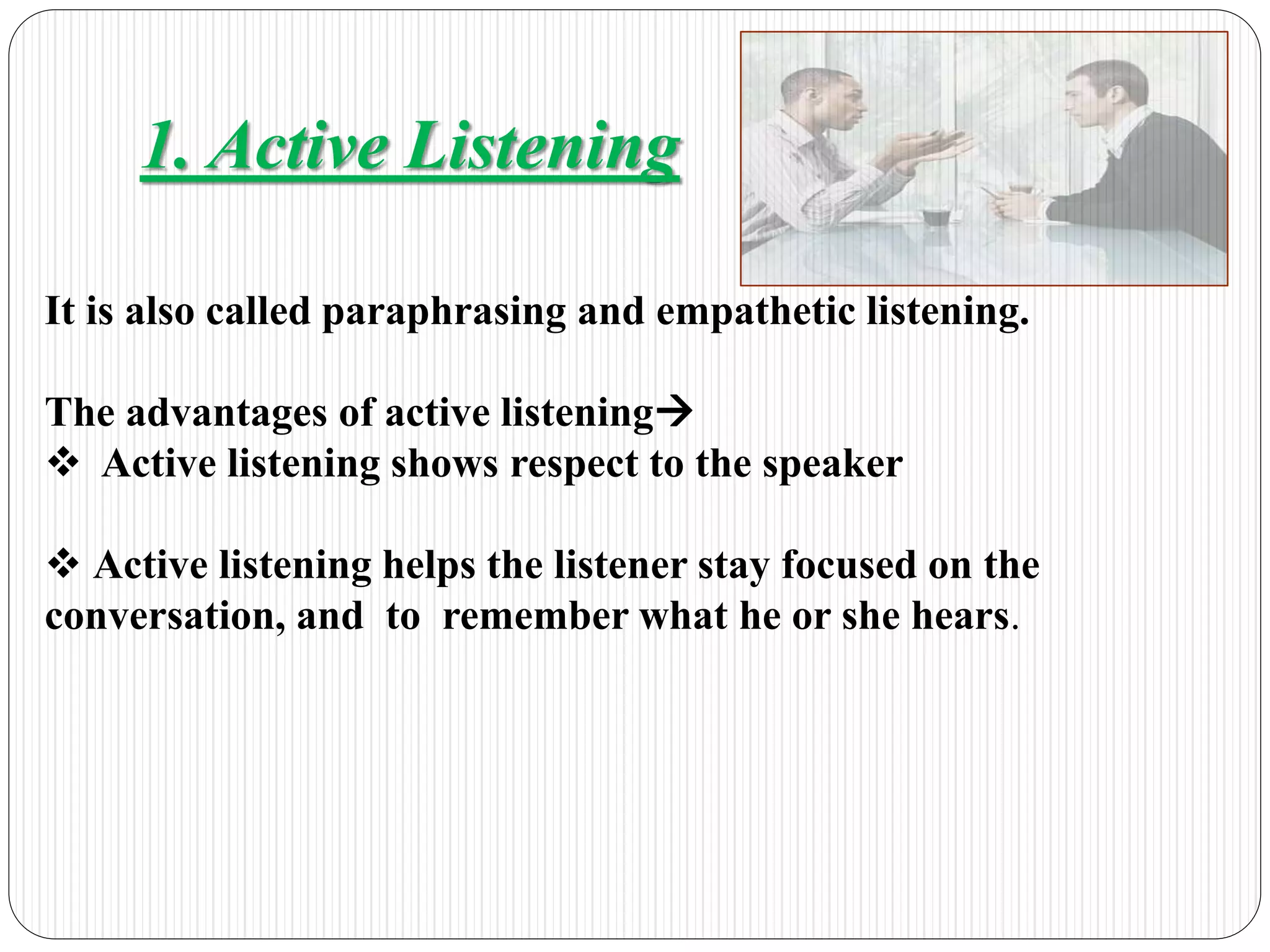Effective listening | PPTX