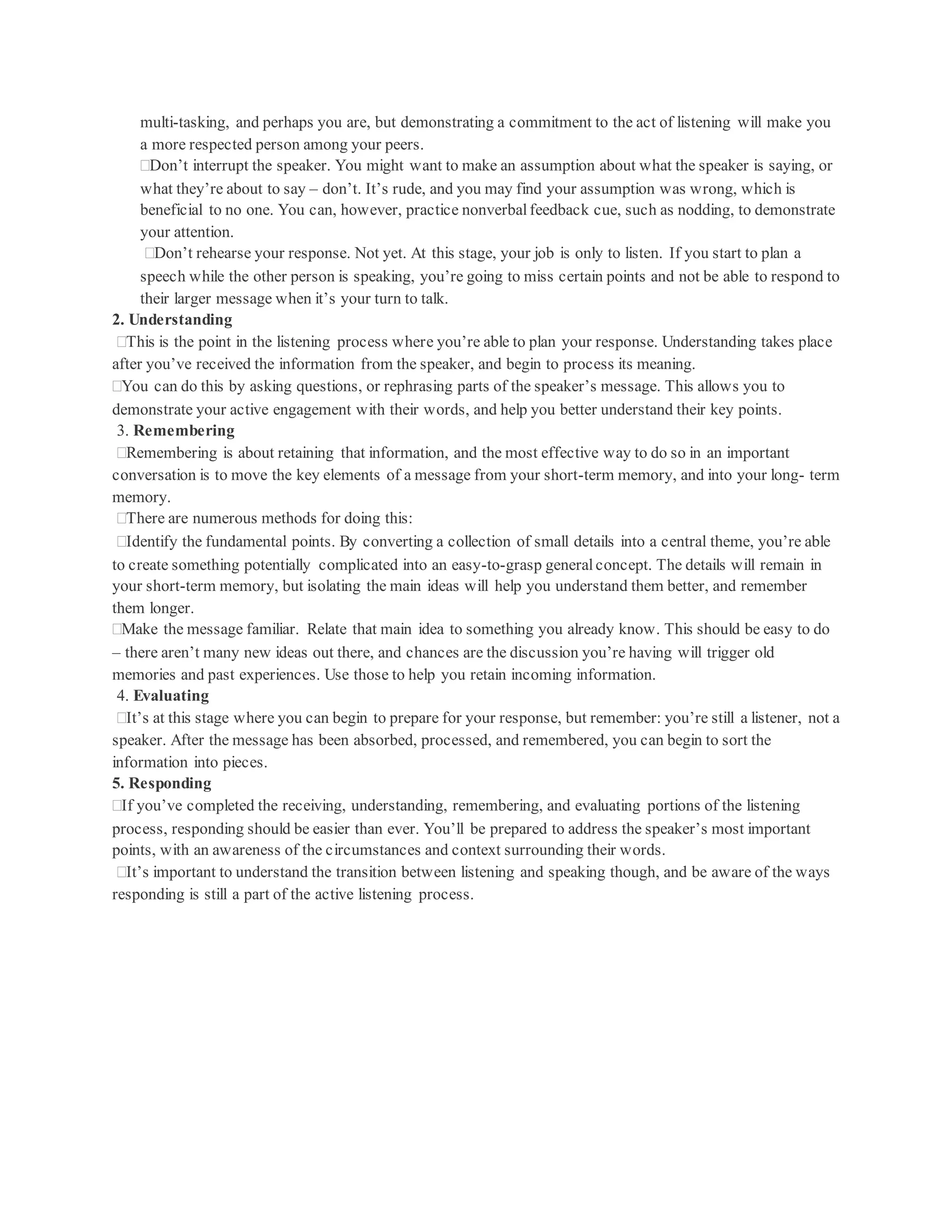 Effective listening group work | DOCX