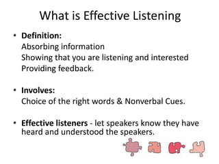 Effective listening presentation | PPTX