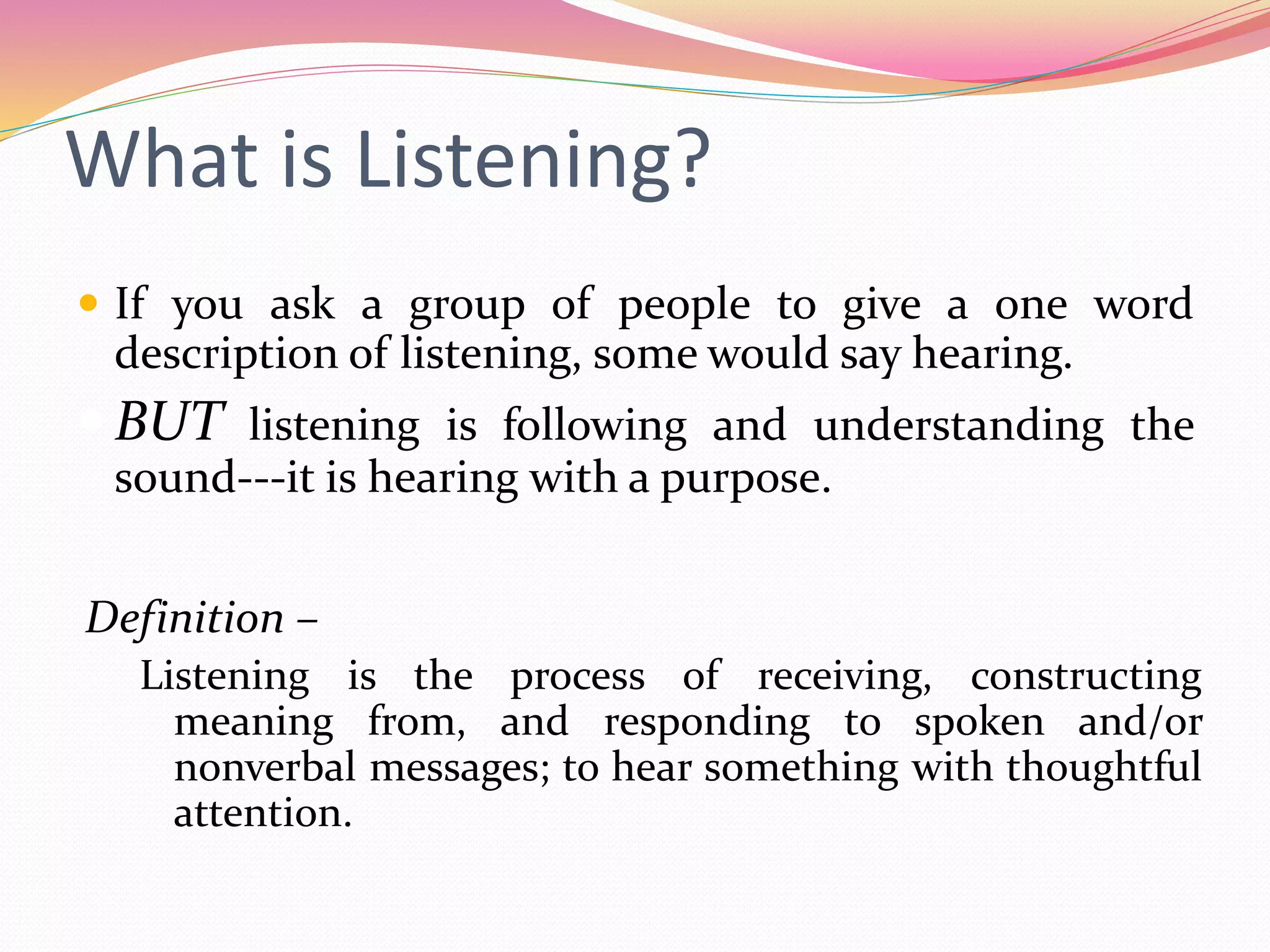 Effective listening skills | PPTX