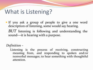 Effective listening skills | PPTX
