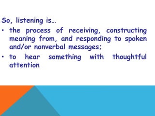 Effective listening skills by ismail abdulrahman abdulla | PPTX
