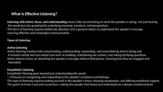 Effective Listening Skills for Meaningful Conversations | PPTX