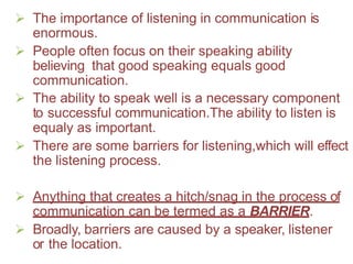 Effective Listening Skills (Steps, Types & Barriers).pptx