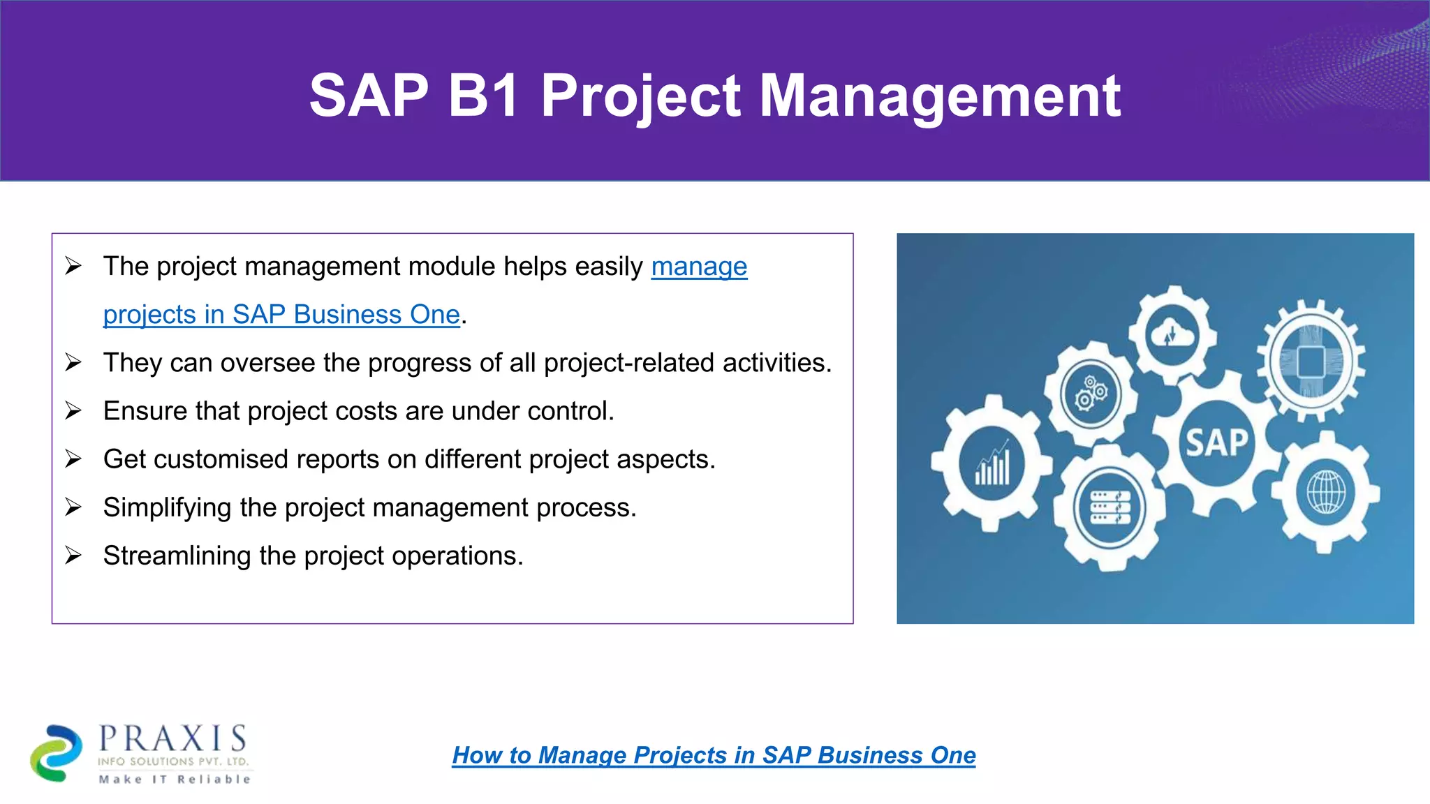 Effectively Manage Projects in SAP Business One | PPTX