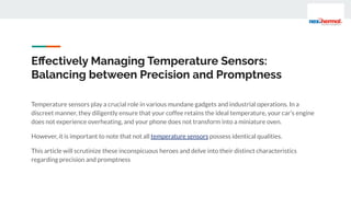 Effectively Managing Temperature Sensors: Balancing between Precision ...