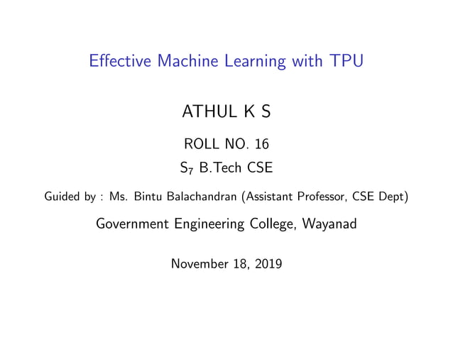 Effective machine learning_with_tpu | PDF | Cloud Computing | Internet
