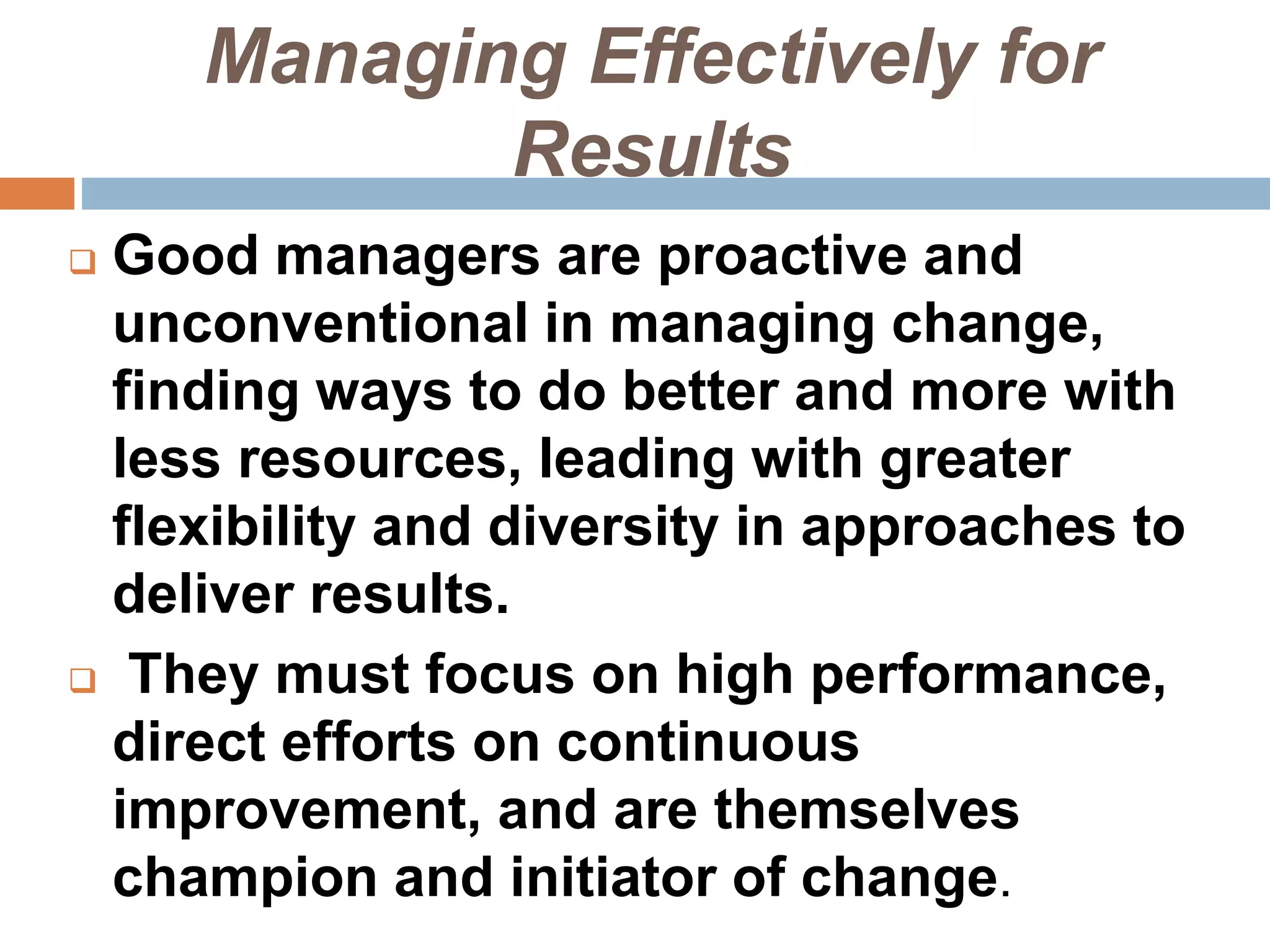 Effective management for managers today | PPTX