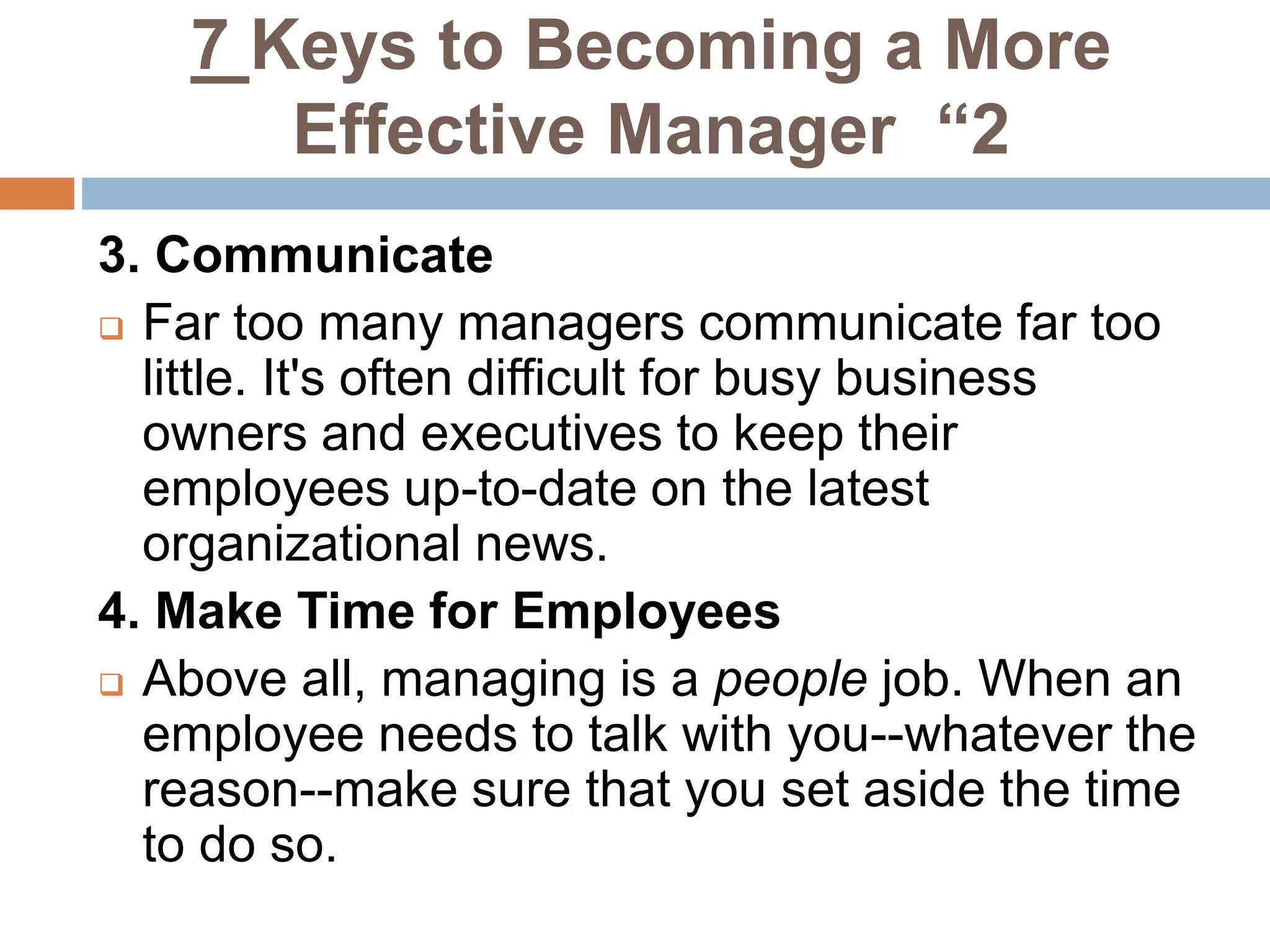 Effective management for managers today | PPTX