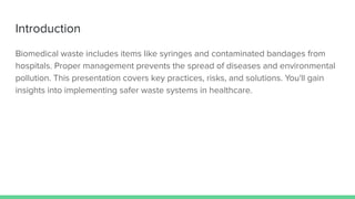 Effective Management of Biomedical Waste in Healthcare | PDF