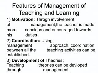 Effective management of teaching and learning | PPTX