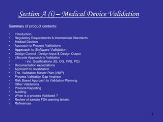 Effective medical device validation introduction manual advance | PPT