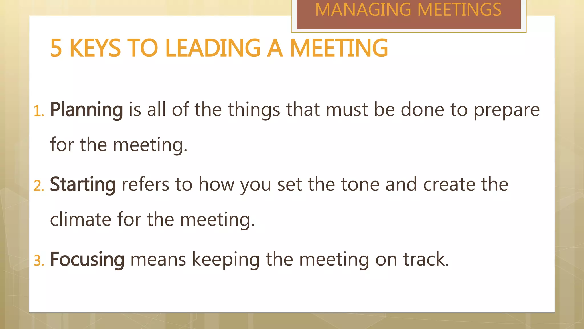 Effective Meeting Management | PPTX