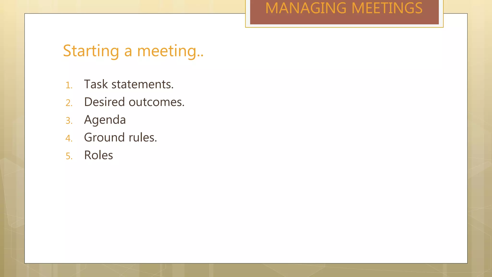 Effective Meeting Management | PPTX