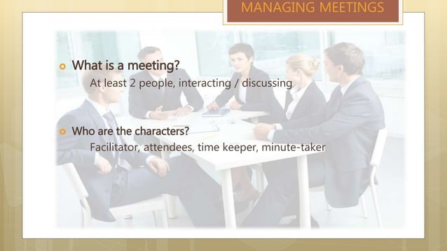 Effective Meeting Management | PPTX | Business Expos & Conferences | Events