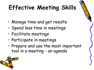 Effective meeting skills resentation | PPT
