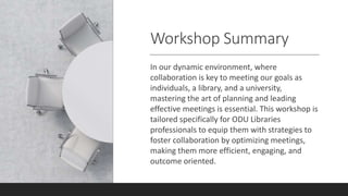 Mastering the Art of Planning, Leading, and Participating in Effective ...