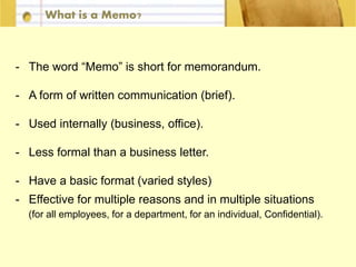 Effective Memo and Proposal Writing | PPTX