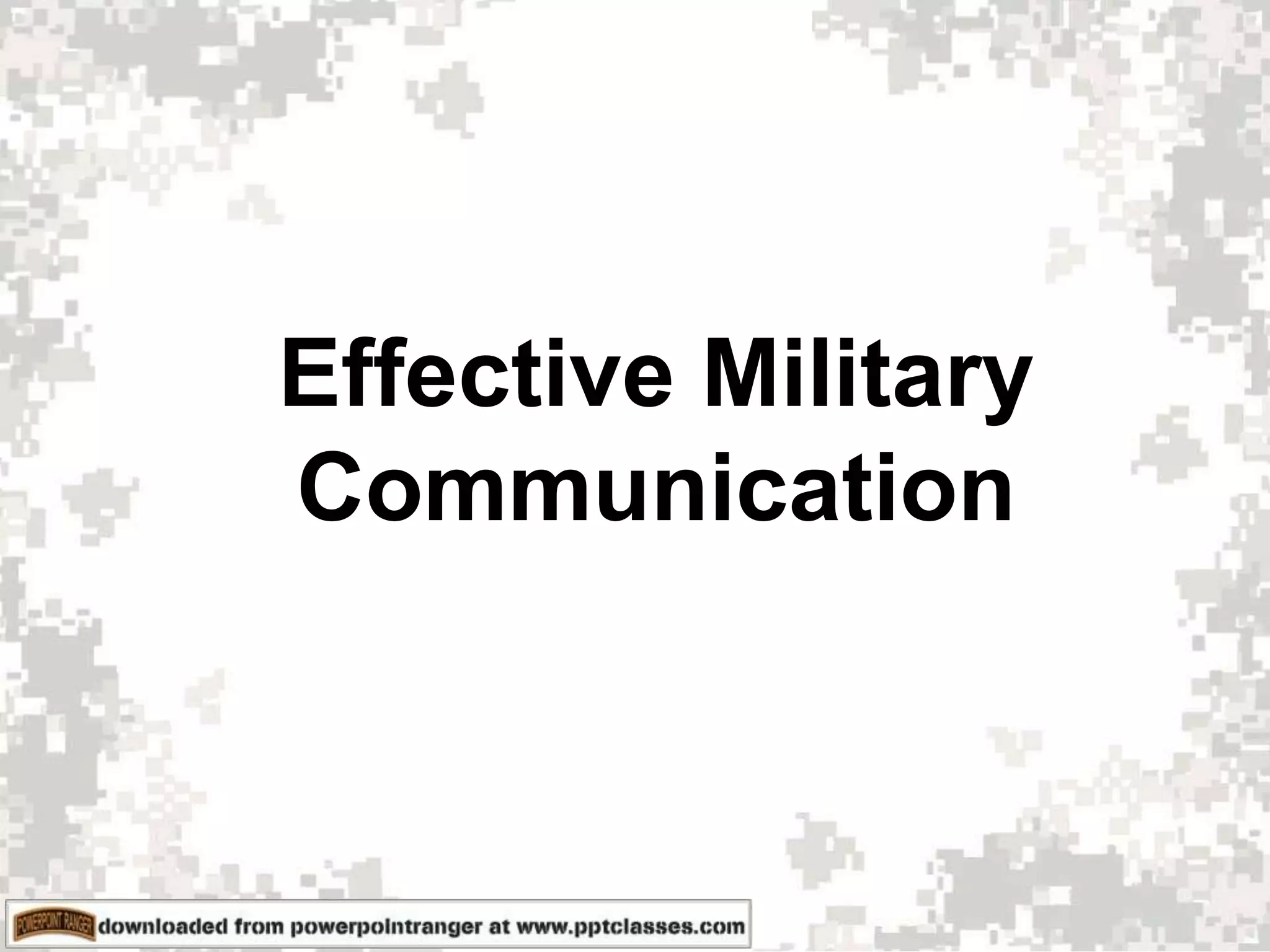 Effective military communication | PPTX