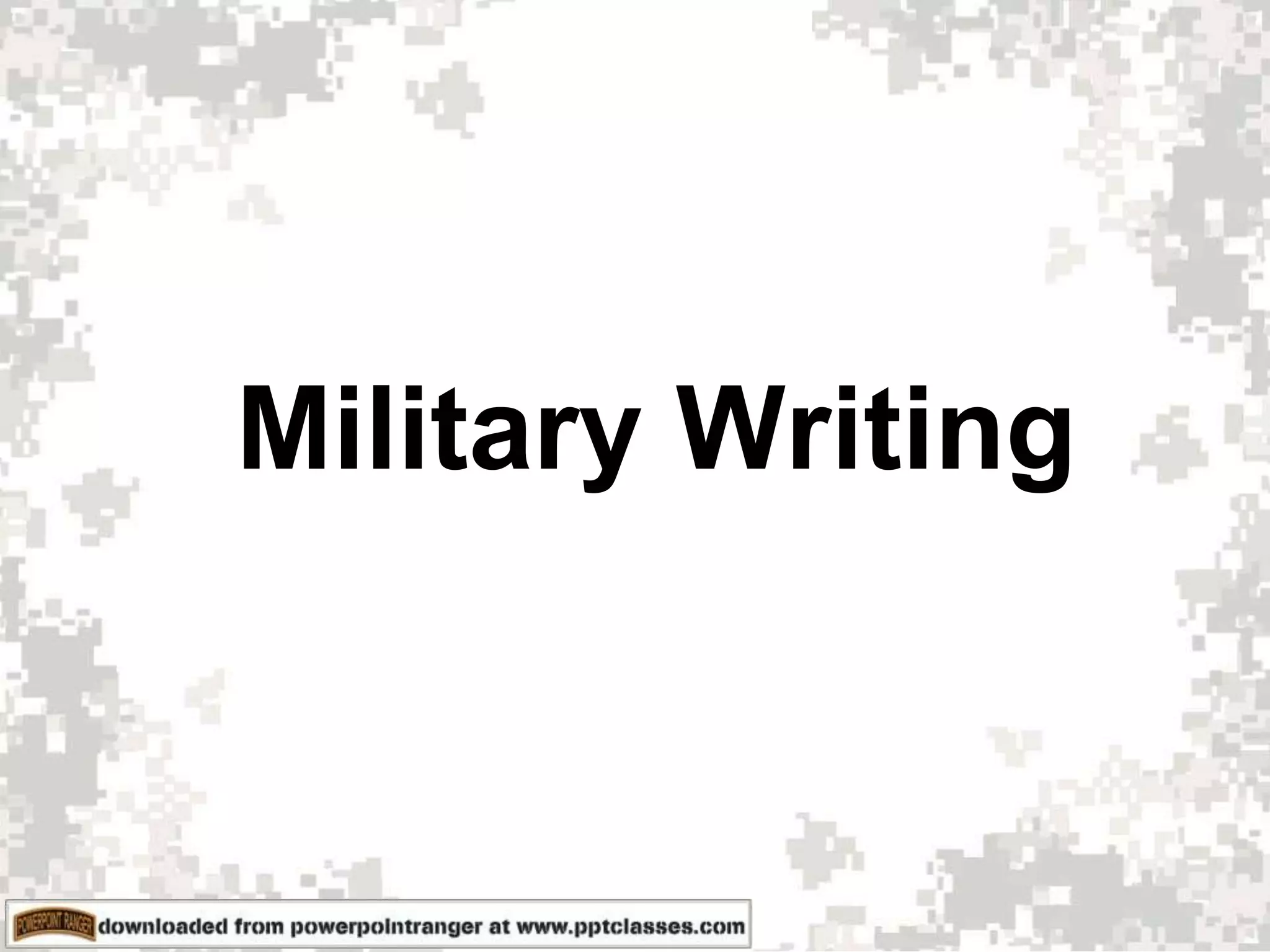 Effective military communication | PPTX