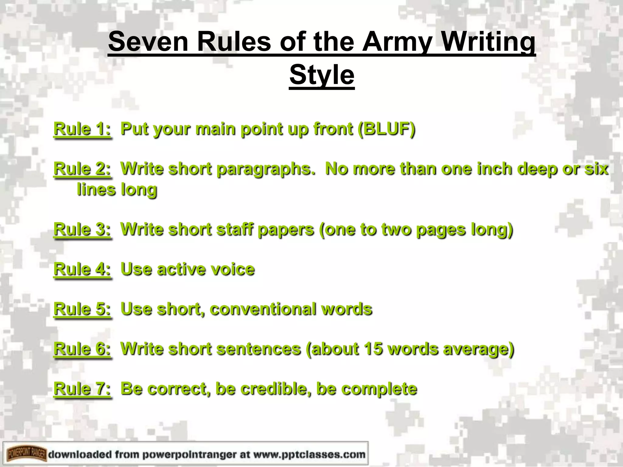 Effective military communication | PPTX