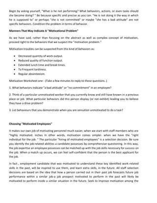 Effective motivational skills for today | PDF