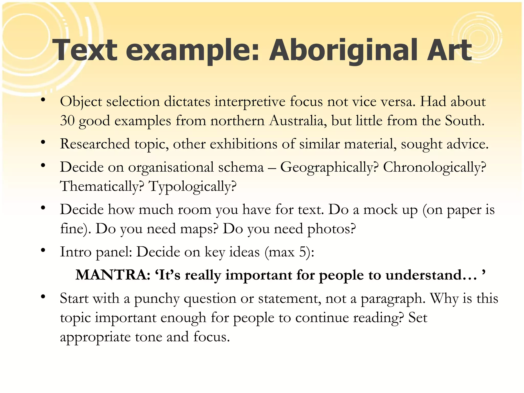 Writing effective museum text | PPT