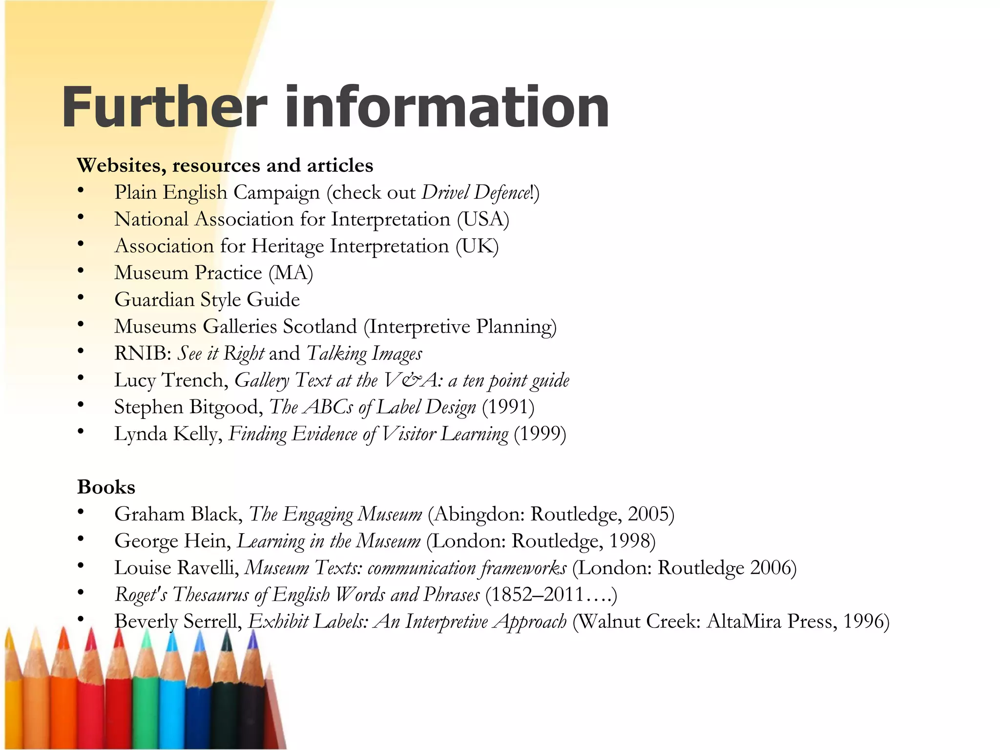 Writing effective museum text | PPT