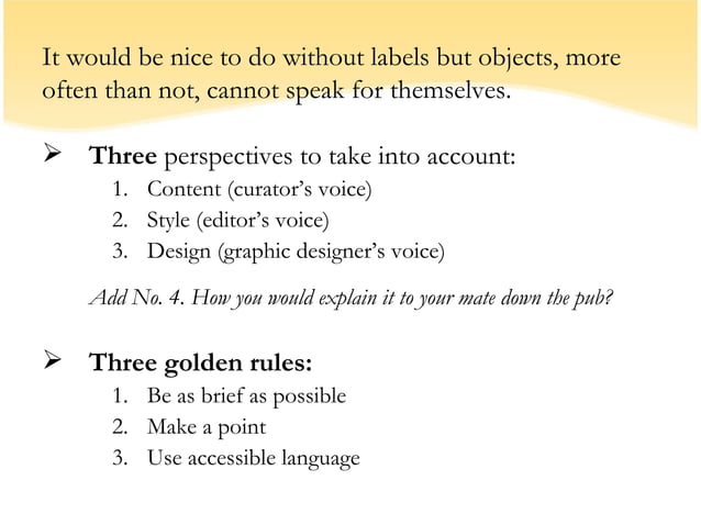 Writing effective museum text | PPT | Museums & Galleries | Attractions