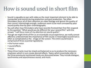 Effectiveness of sound in short film | PPT