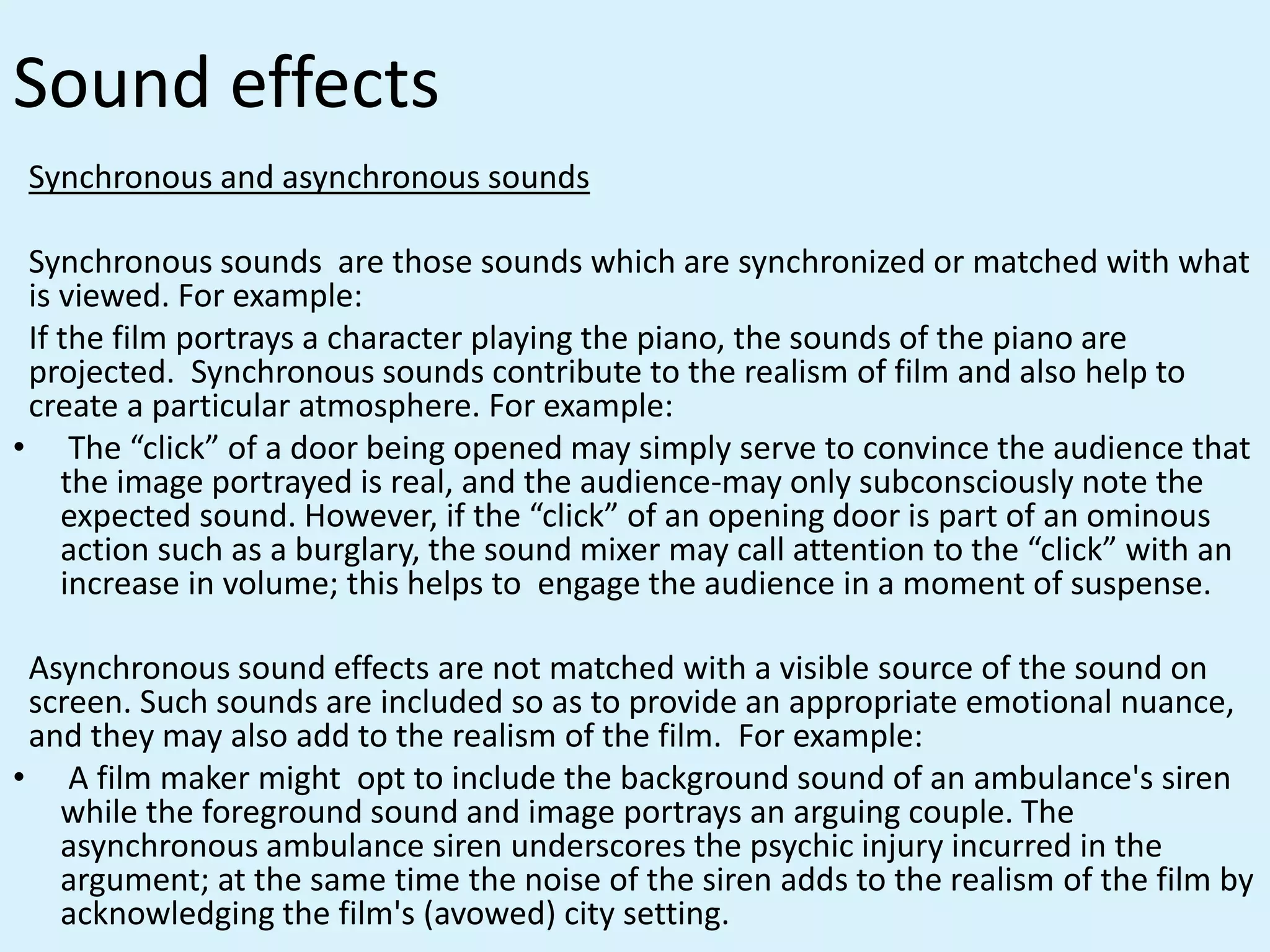Sound in short film | PPTX