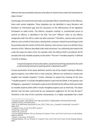 EFFECTIVENESS OF THE EXISTING LEGAL FRAMEWORK GOVERNING CYBER-CRIMES IN ...