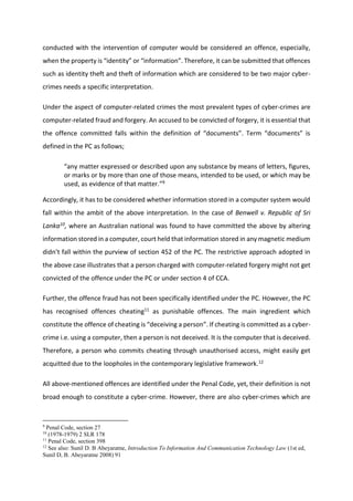 EFFECTIVENESS OF THE EXISTING LEGAL FRAMEWORK GOVERNING CYBER-CRIMES IN ...