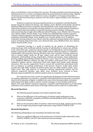 Effectiveness of video based cooperative learning strategy on high ...