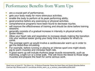 Effectiveness of warm up exercises | PPS